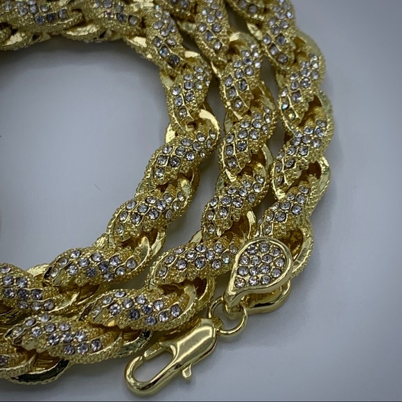 Accessories | 1mm Iced Rope Chain Gold 1822 | Poshmark